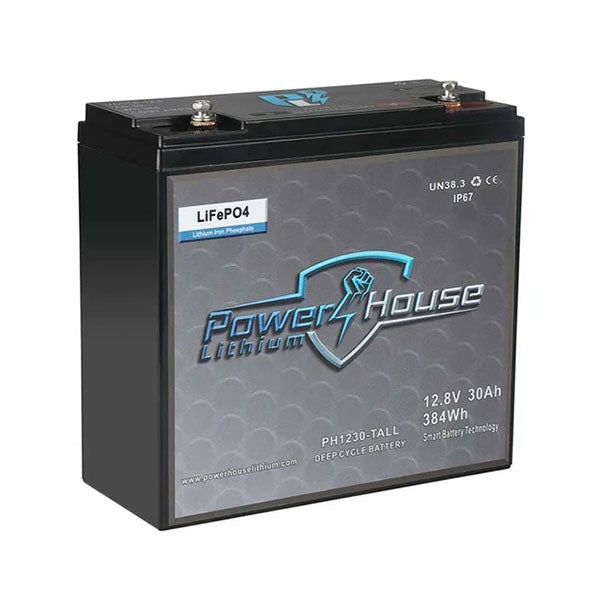 PowerHouse Lithium 12V 30Ah Deep Cycle Battery (Tall) — Eco Fishing Shop