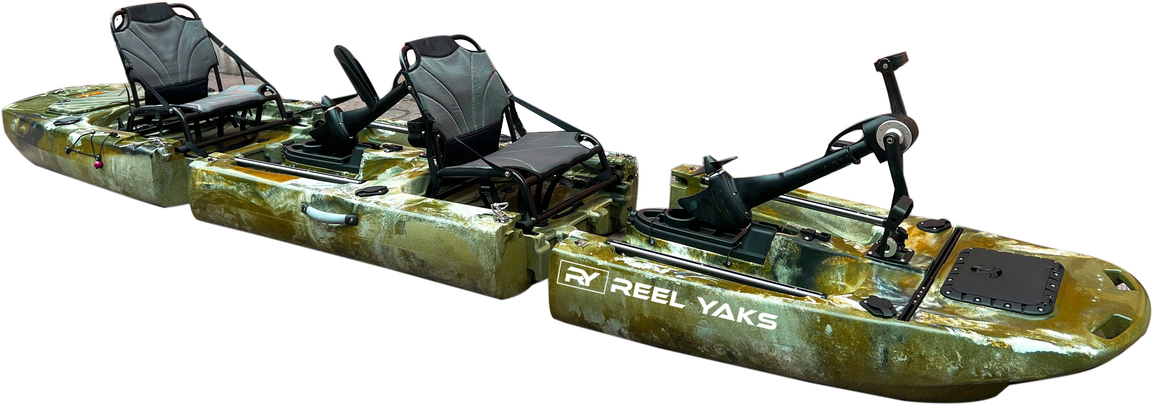 ReelYaks Raider 14ft Tandem Modular Pedal Fishing Kayak — Eco Fishing Shop